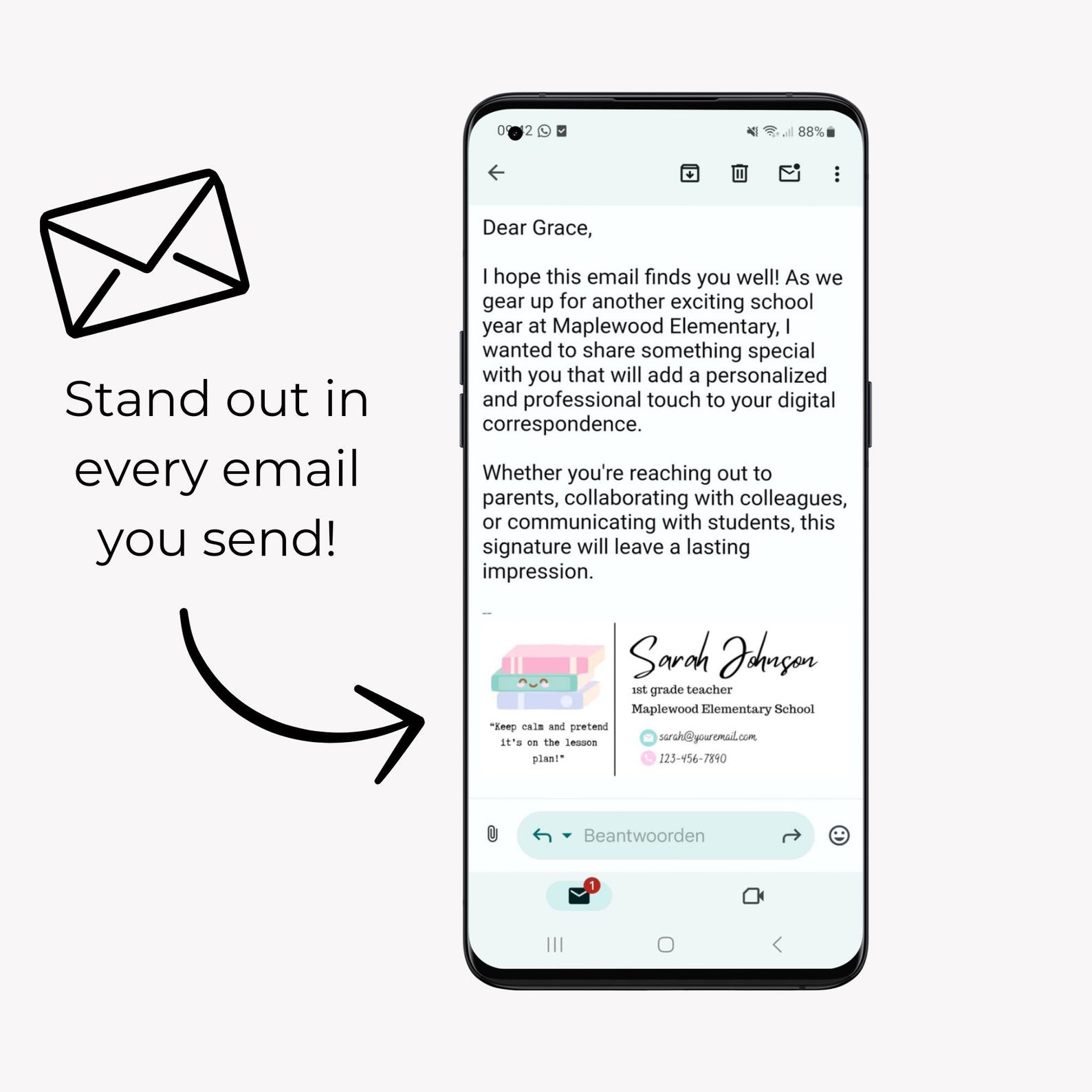 Teacher Email Signature Template: Pastel Design, Editable Canva ...