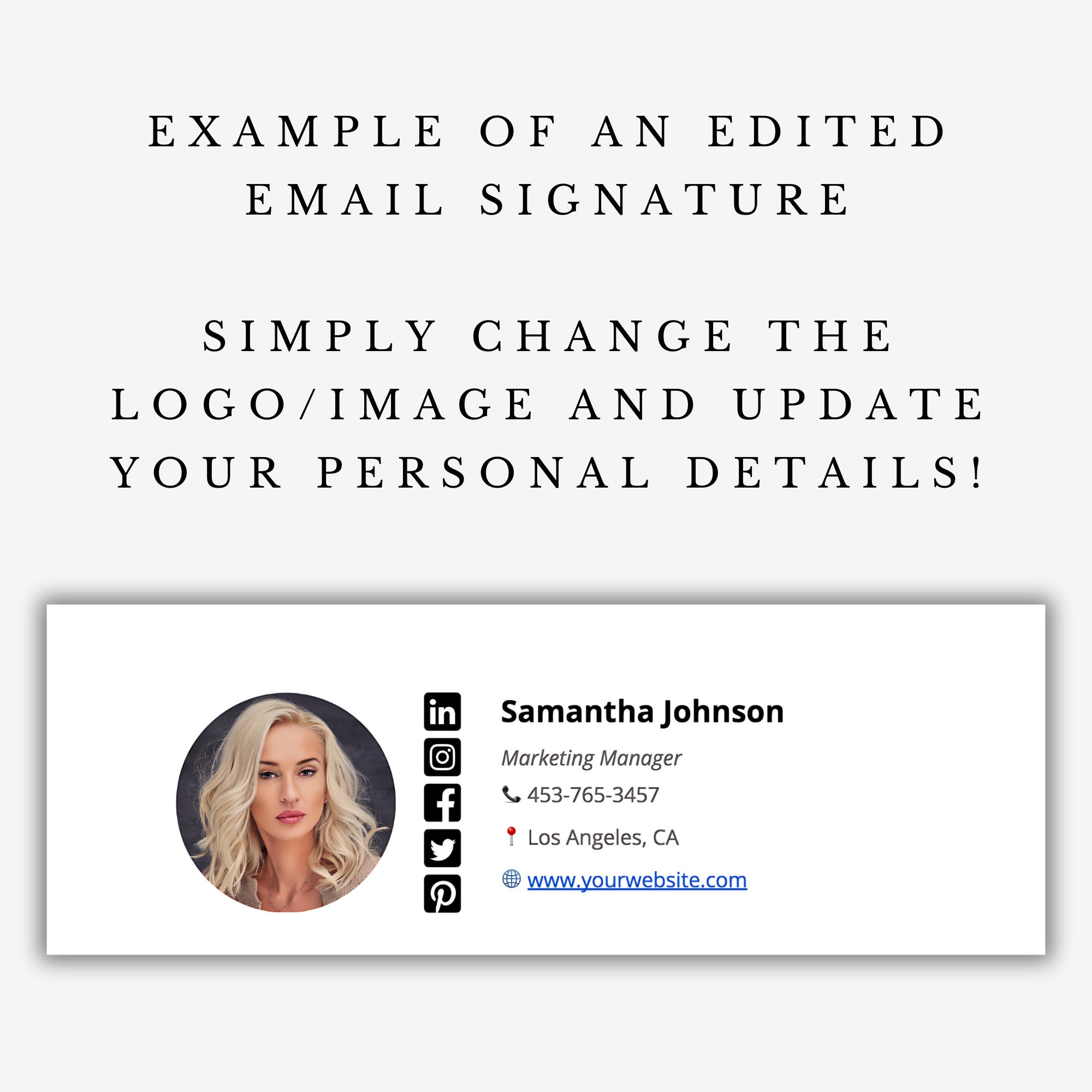 Gmail E-mail Signature Template, Clickable Email Signature Gmail ...