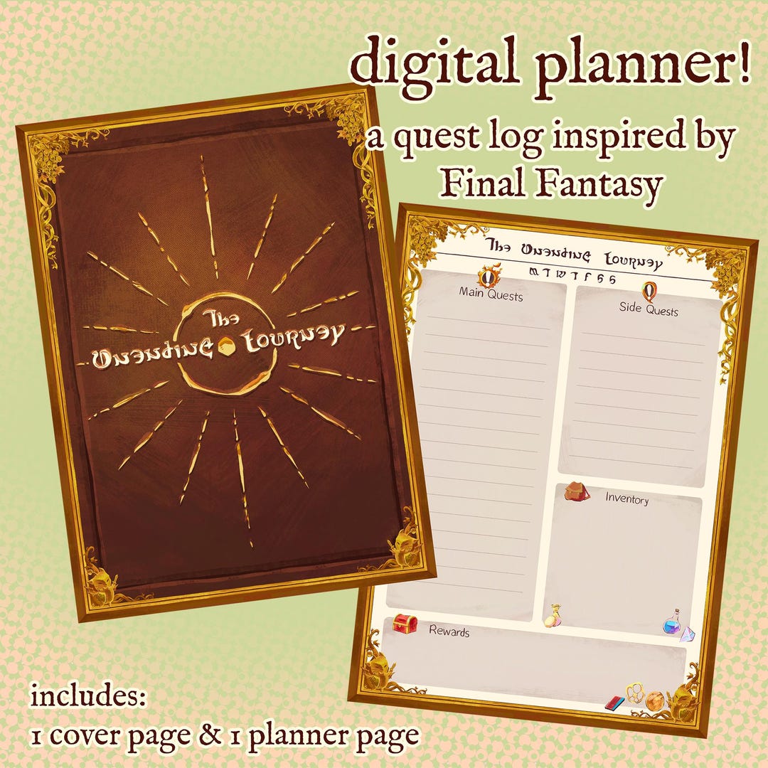Digital Quest Log FFXIV Daily Planner Notepad, Final Fantasy, FF14 - Etsy