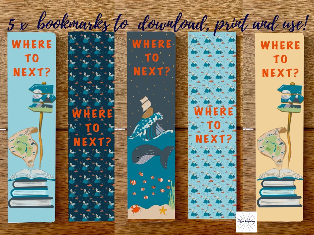 5 Printable Bookmarks Bookmark Set Digital Download Bookmarks Bookmark ...