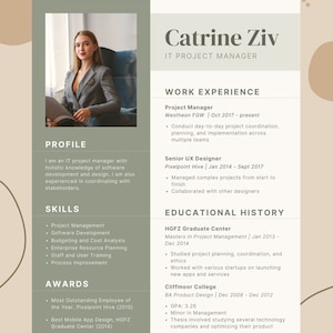 Project Manager Resume Editable CV Form Resume Template With Photo ...