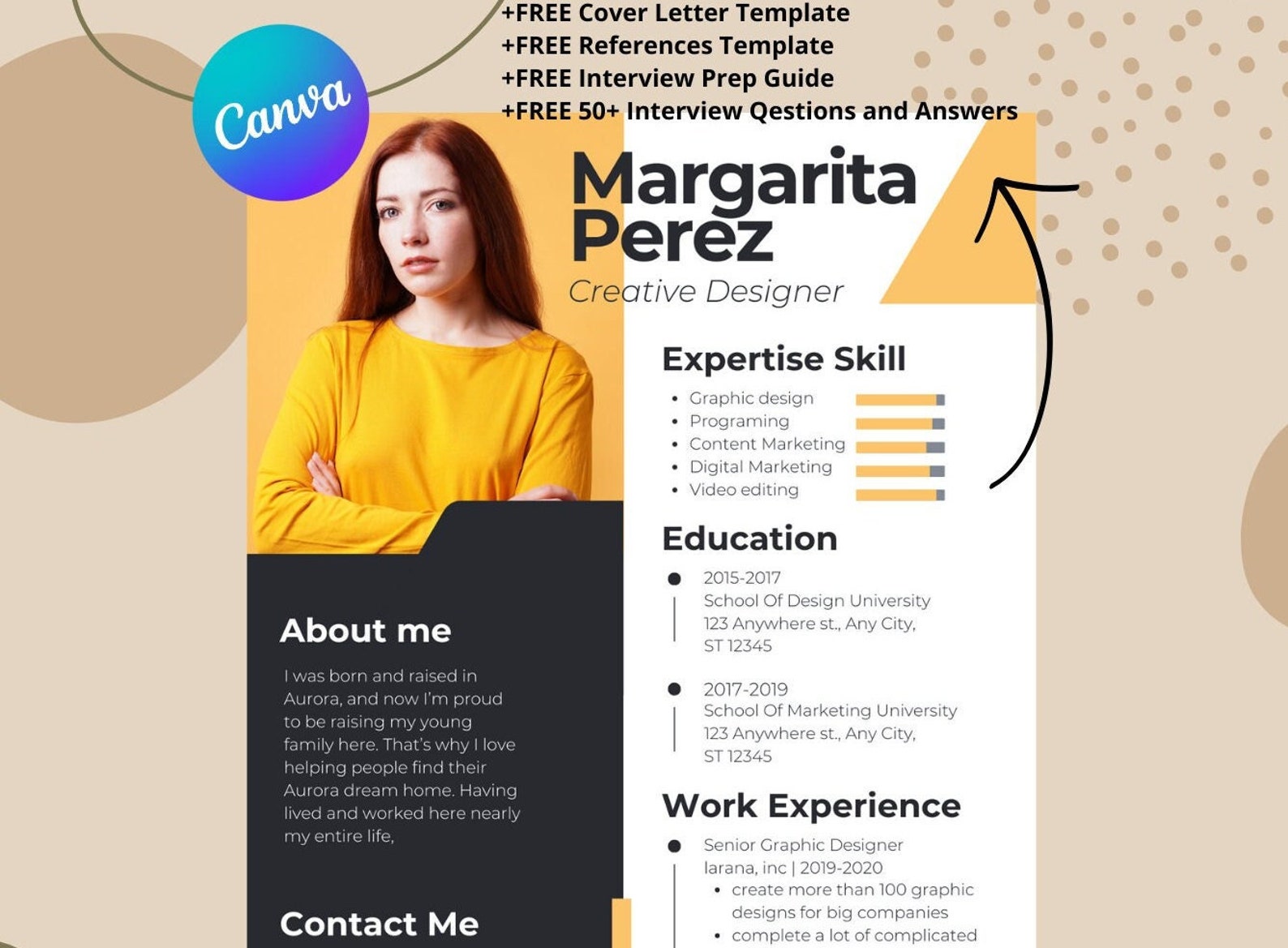 Designer Resume Editable CV Form Resume Template With Photo Designer CV ...