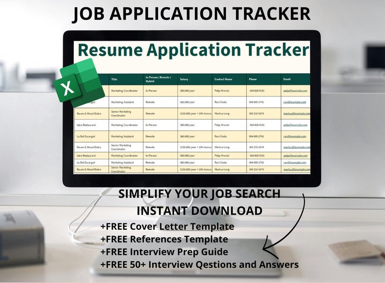 Job Tracker Template Job Application Tracker Job Tracker Excel Job ...