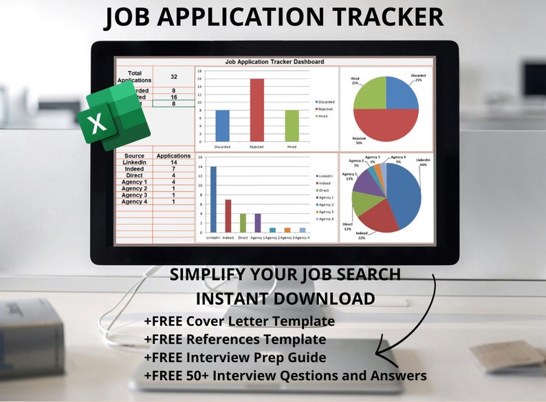 Job Tracker Template Job Application Tracker Job Tracker Excel Job Application Tracker Excel Job ...