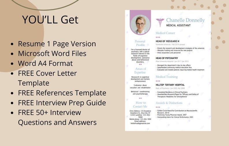Medical Assistant CV Medical Professional Template Word Medical ...