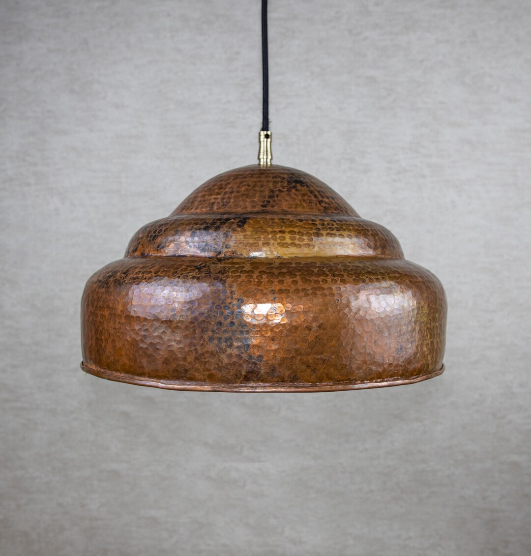 Farmhouse Copper Pendant Light, Kitchen Light Fixture, Industrial ...