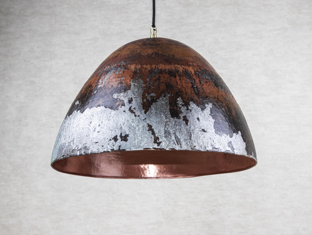 Oxidized Copper Dome Ceiling Light, Copper Ceiling Light, Copper ...