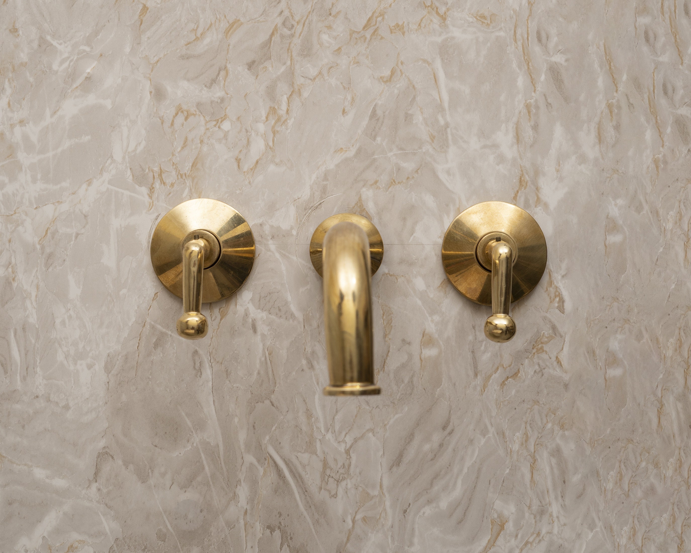 Bathroom Vanity Faucet With Lever Handle, Unlacquered Brass Bathroom ...