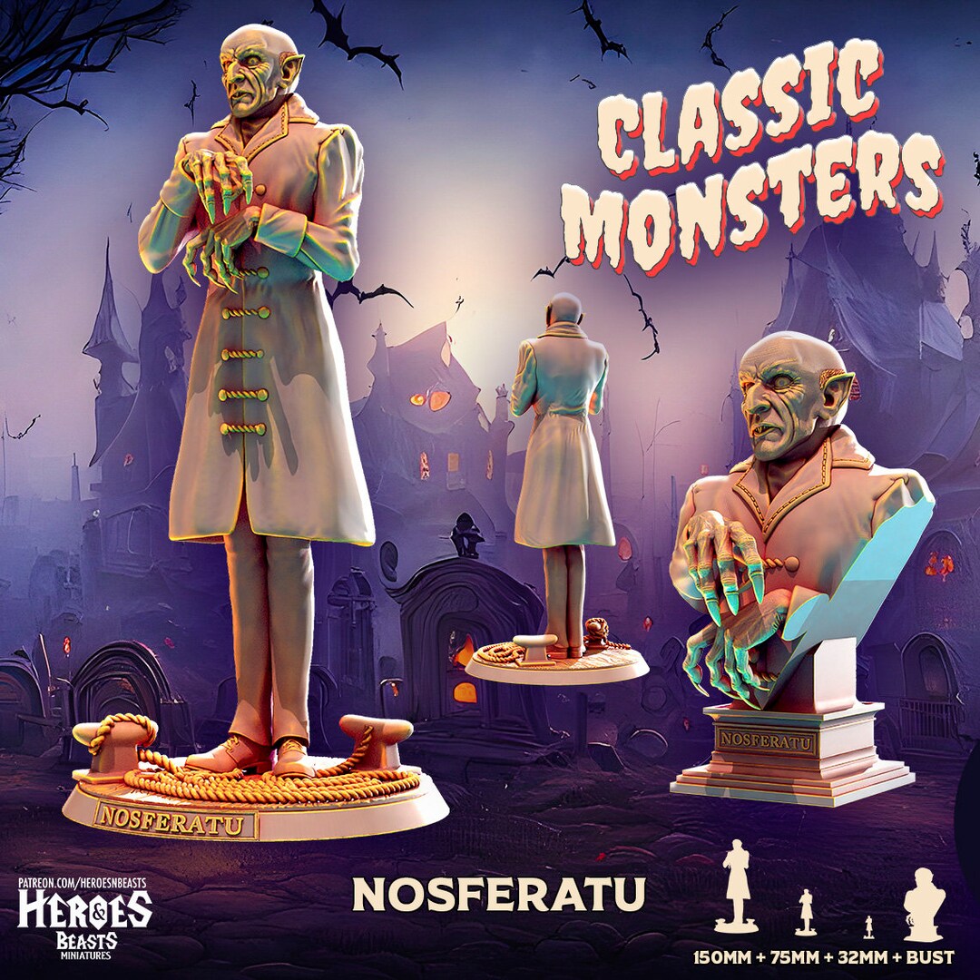 Nosferatu - Classic Monster Collection - Heroes and Beasts - Etsy