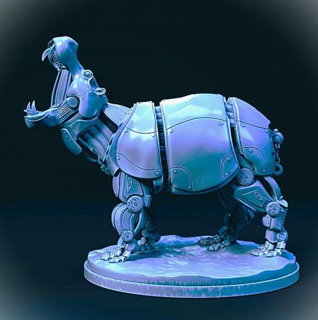 Hippopotamus Mecha Robot - Mecha Zoo - Dino and Dog Miniatures - Etsy