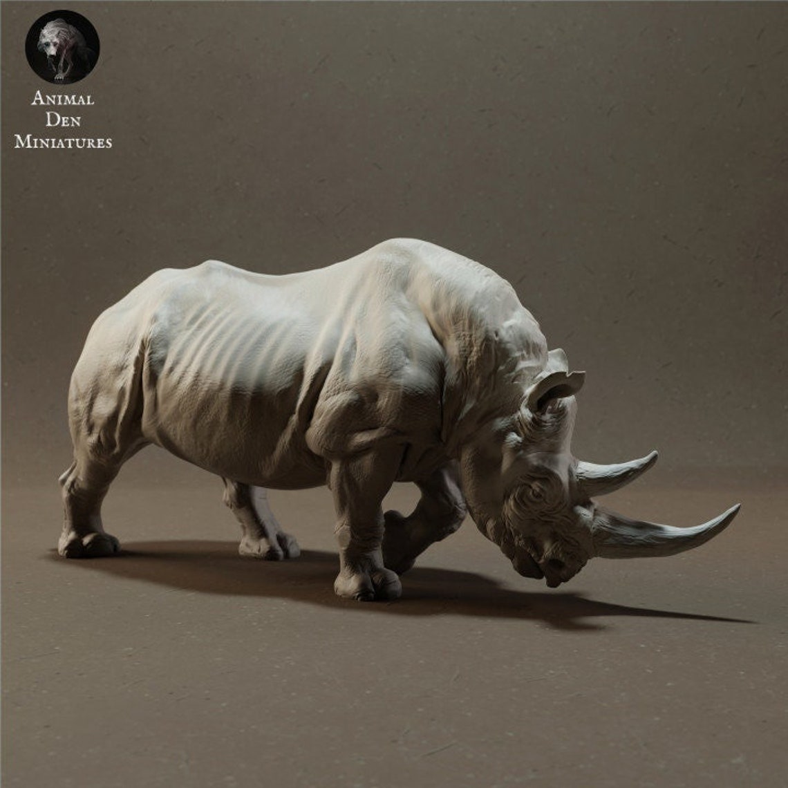 Black Rhino - UNPAINTED - Animal Den Miniatures - Etsy