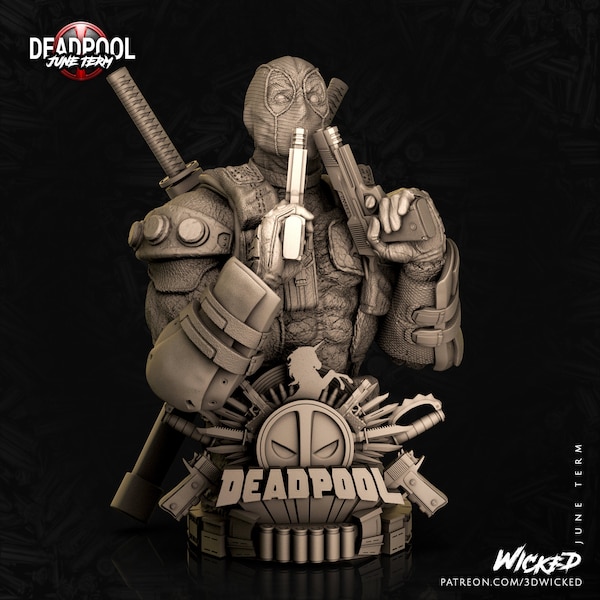 3d Printed Deadpool Bust - Etsy