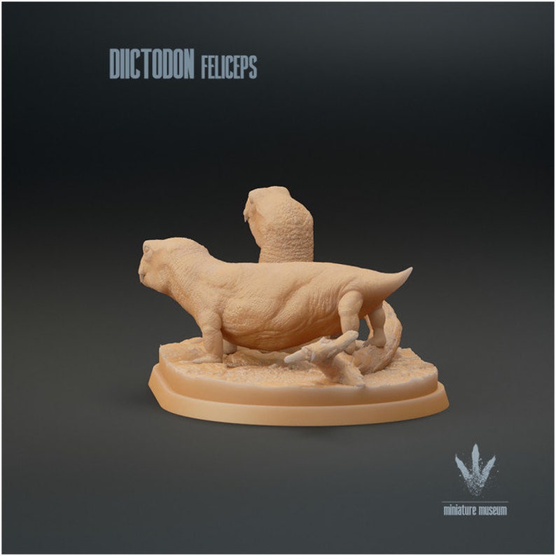 Diictodon Feliceps : Family - UNPAINTED - Miniature Museum - Etsy