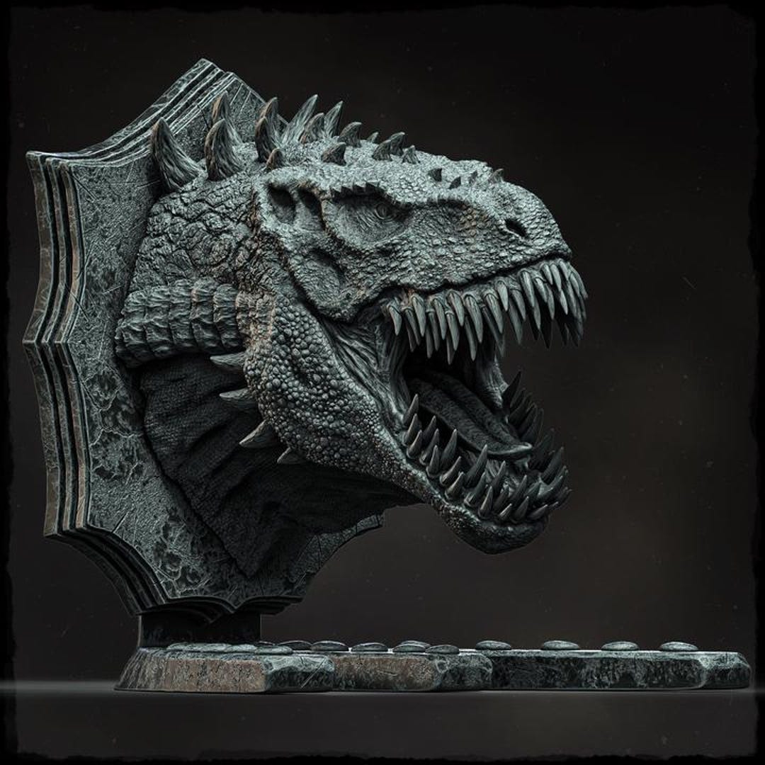 Sunscale Rex (head Trophy) - UNPAINTED - Evox Arts - Etsy