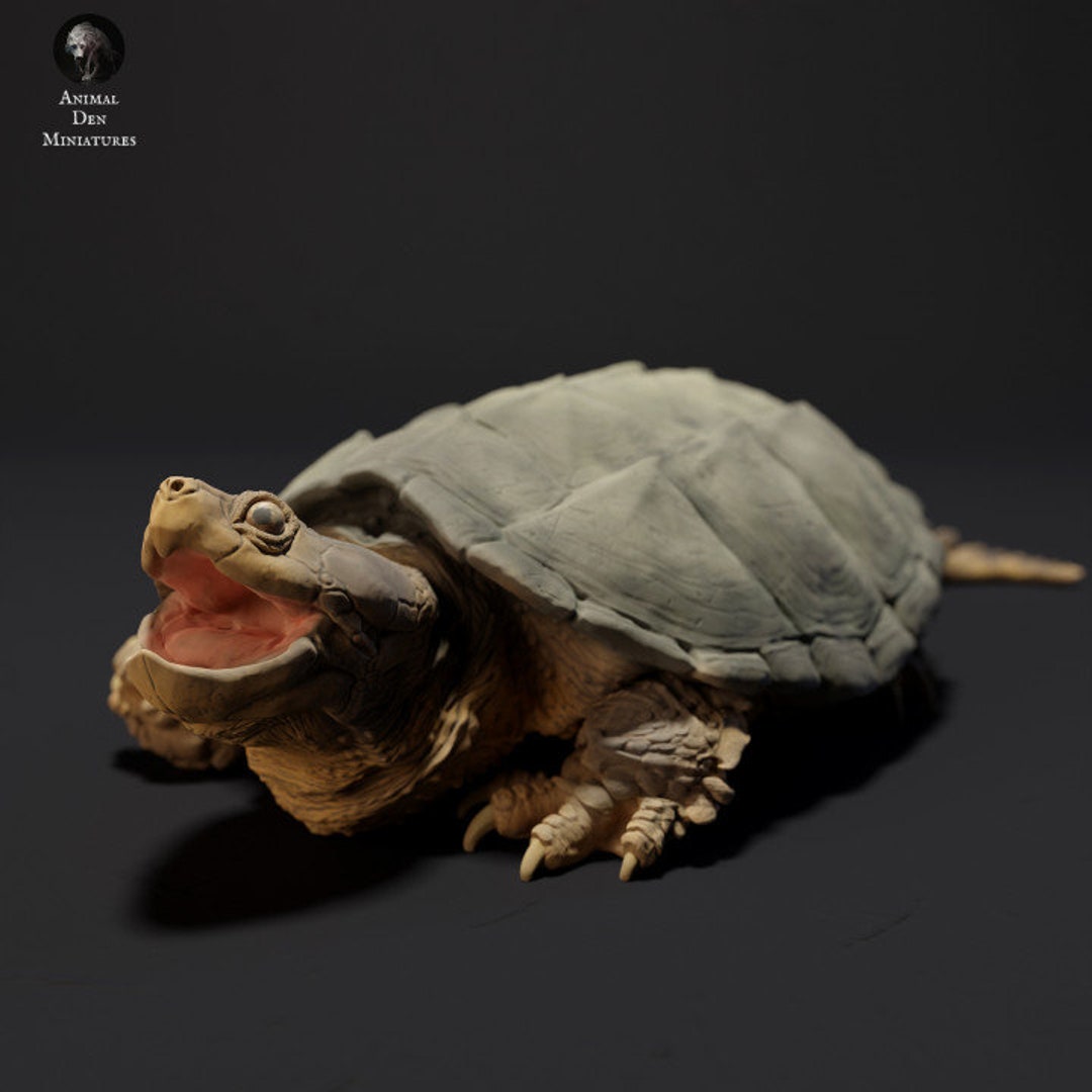 Snapping Turtle Aggressive - UNPAINTED - Animal Den Miniatures - Etsy