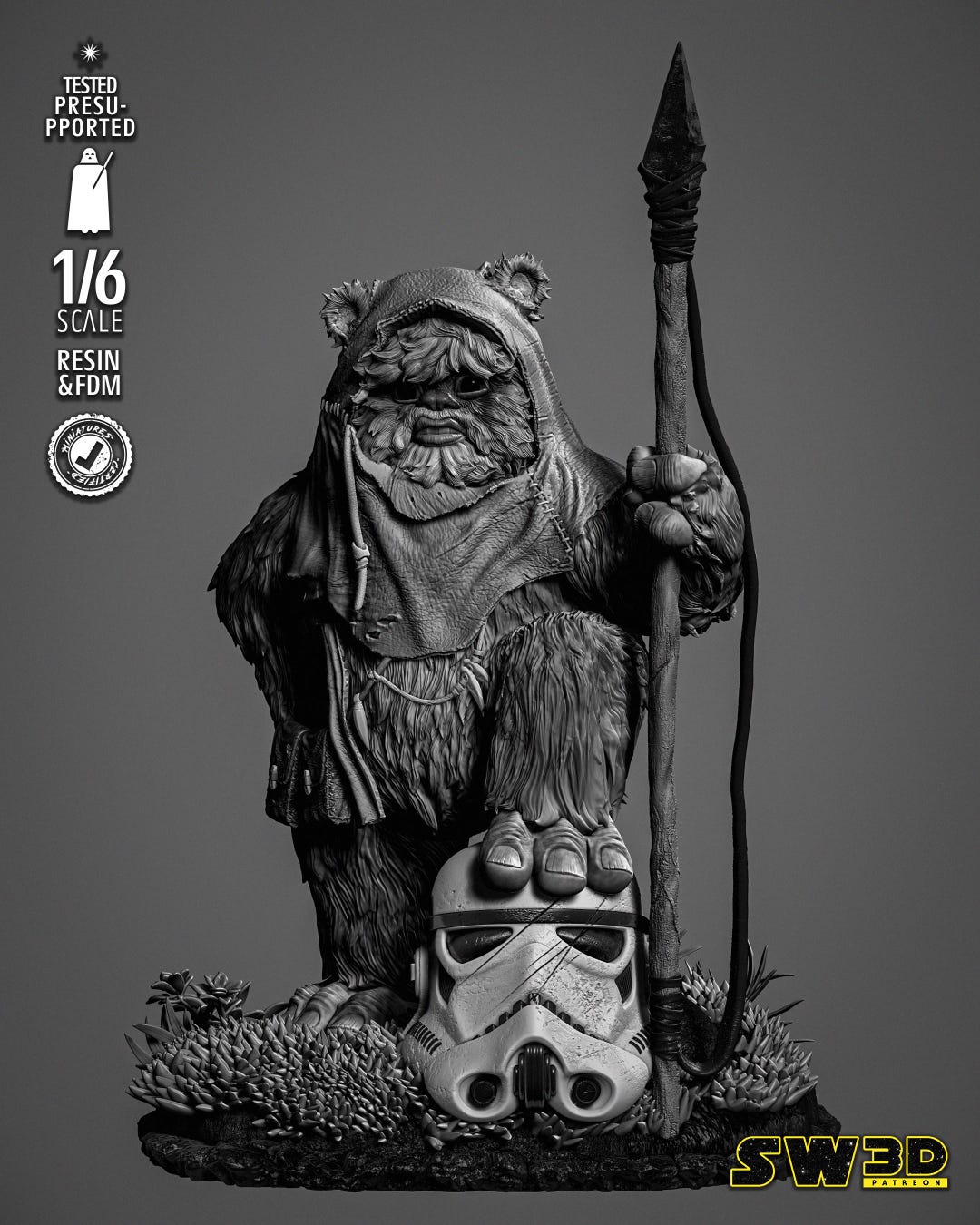 Ewok 1 - UNPAINTED - Star Wars 3D Models - Etsy