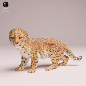 Amur Leopard Cub - UNPAINTED 3D Resin Figure - Animal Den Miniatures - Etsy