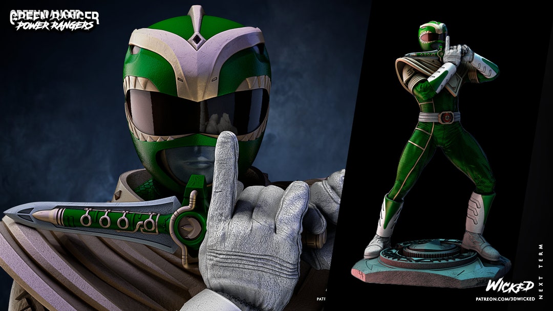 Green Power Ranger UNPAINTED Wicked 3D Models - Etsy