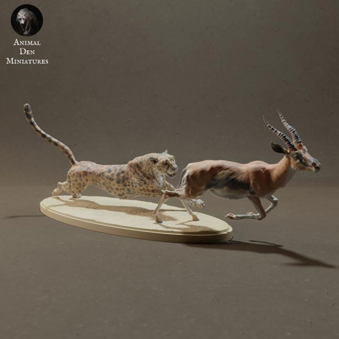 Cheetah Hunting Thomson's Gazelle - UNPAINTED 3D Resin Figure - Animal ...