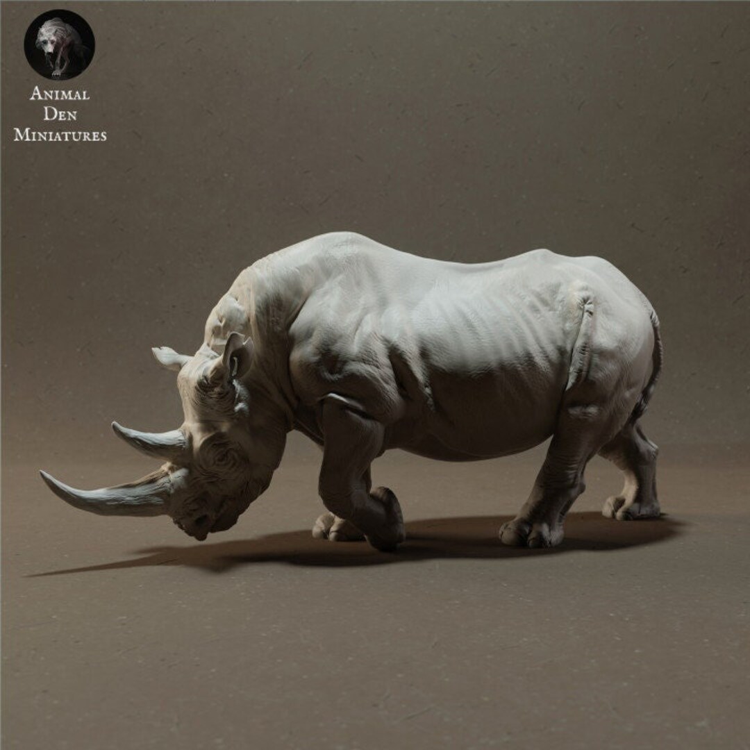 Black Rhino - UNPAINTED - Animal Den Miniatures - Etsy