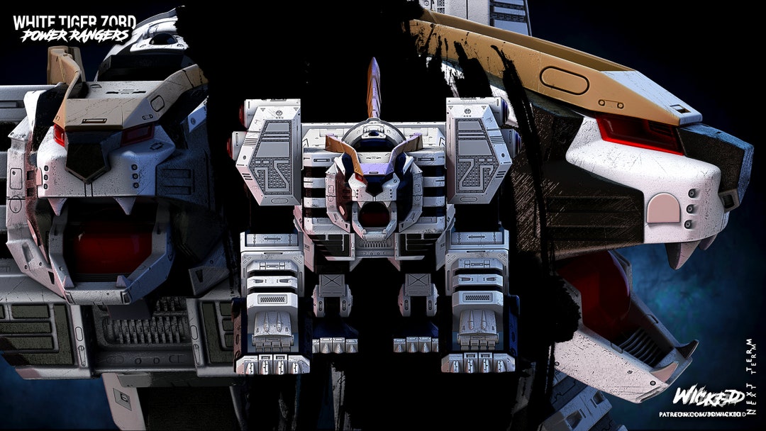 White Tigerzord - UNPAINTED - Wicked 3D Models - Etsy