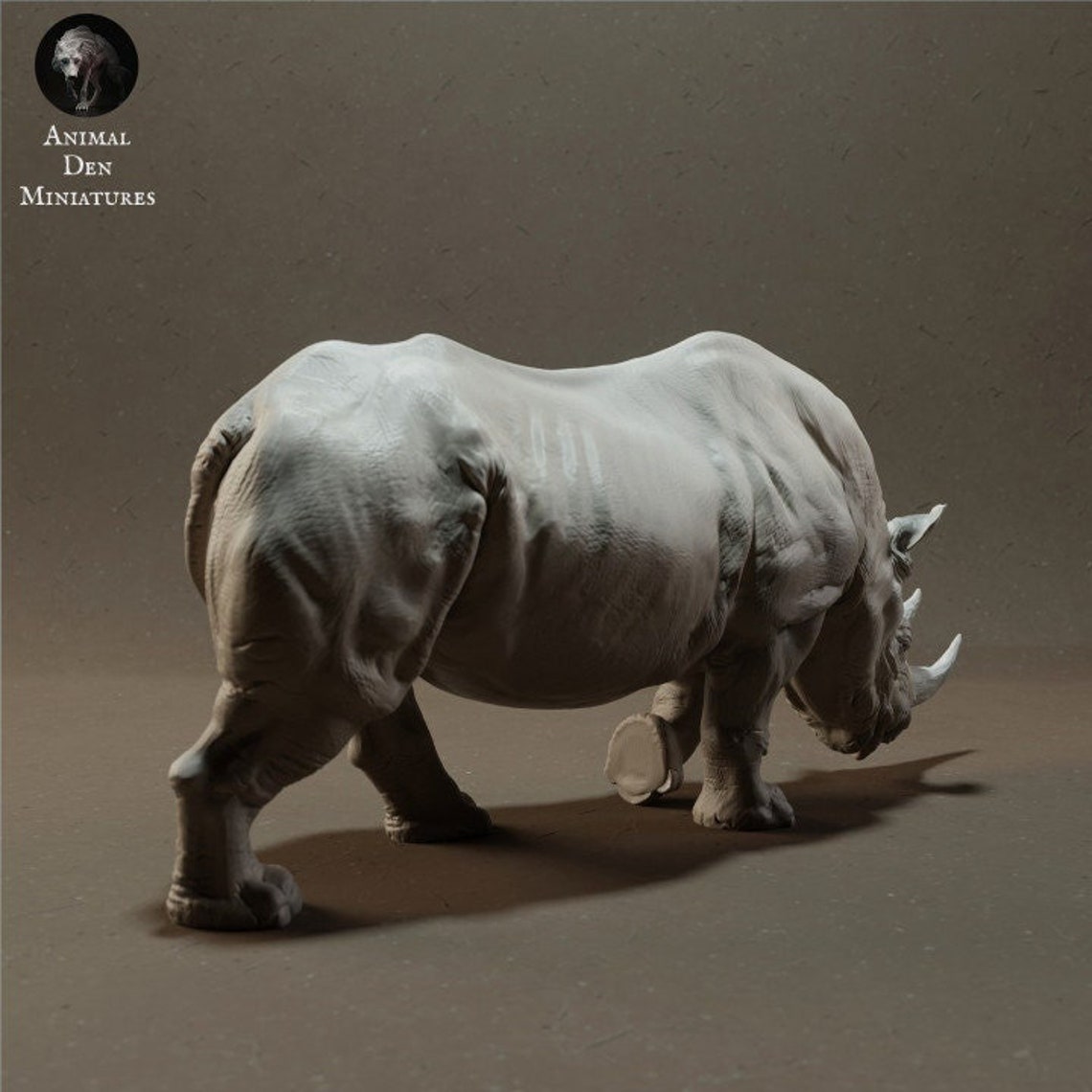 Black Rhino - UNPAINTED - Animal Den Miniatures - Etsy