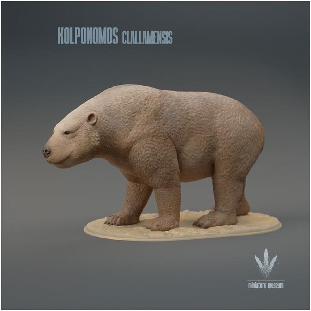 Kolponomos Clallamensis : the Bear-otter - UNPAINTED 3D Resin Figure ...