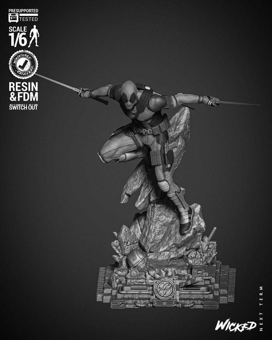 Deadpool 2024 Sculpture - UNPAINTED FAN ART - Wicked 3D Models - Etsy
