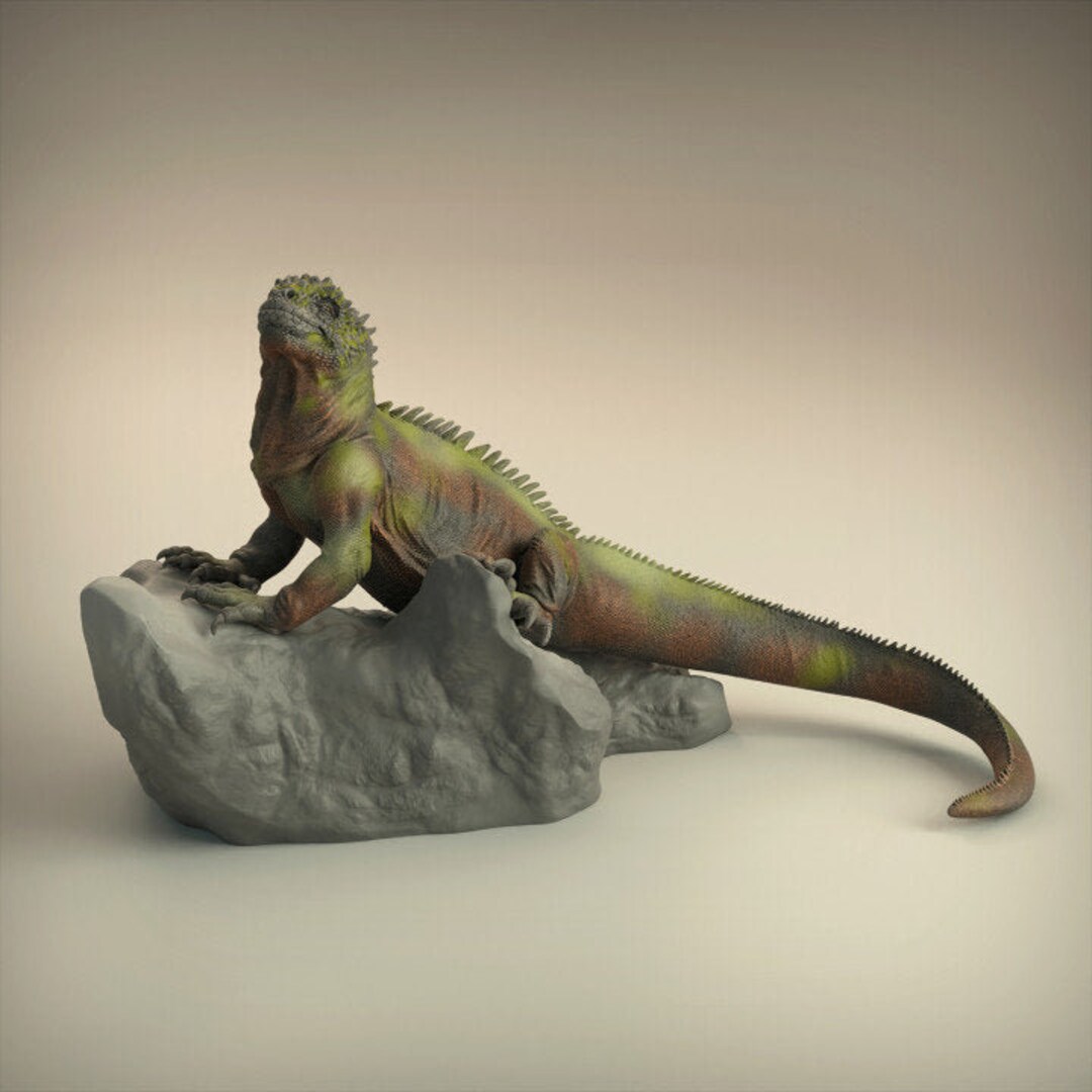 Iguana - UNPAINTED 3D Resin Figure - Animal Den Miniatures - Etsy