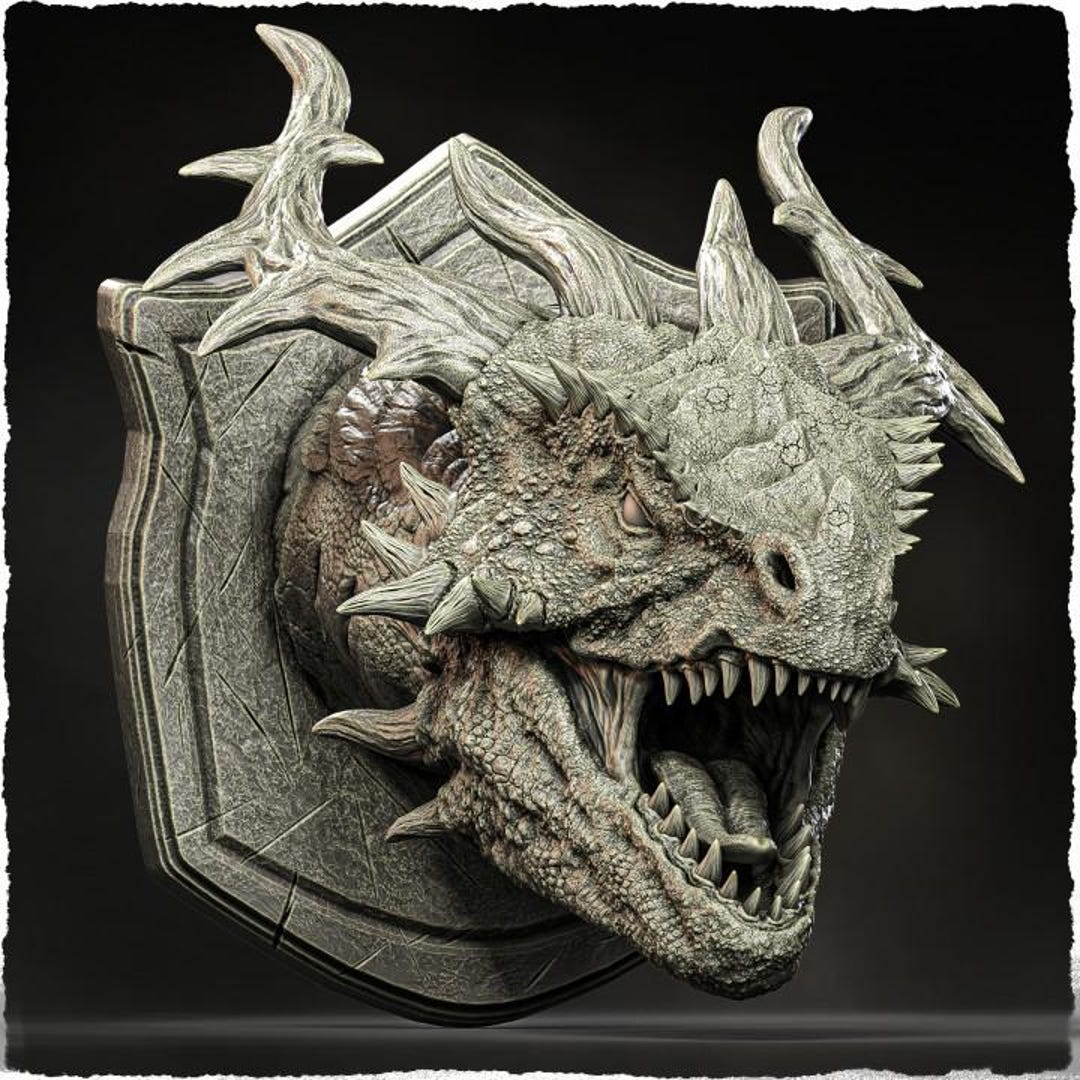 Asian Dragon (head Trophy) - UNPAINTED - Evox Arts - Etsy