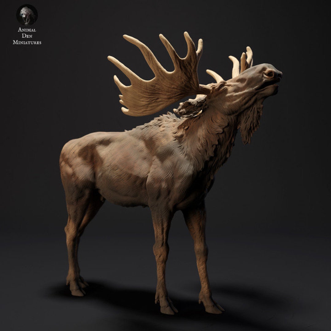 Moose Calling - UNPAINTED 3D Resin Figure - Animal Den Miniatures - Etsy