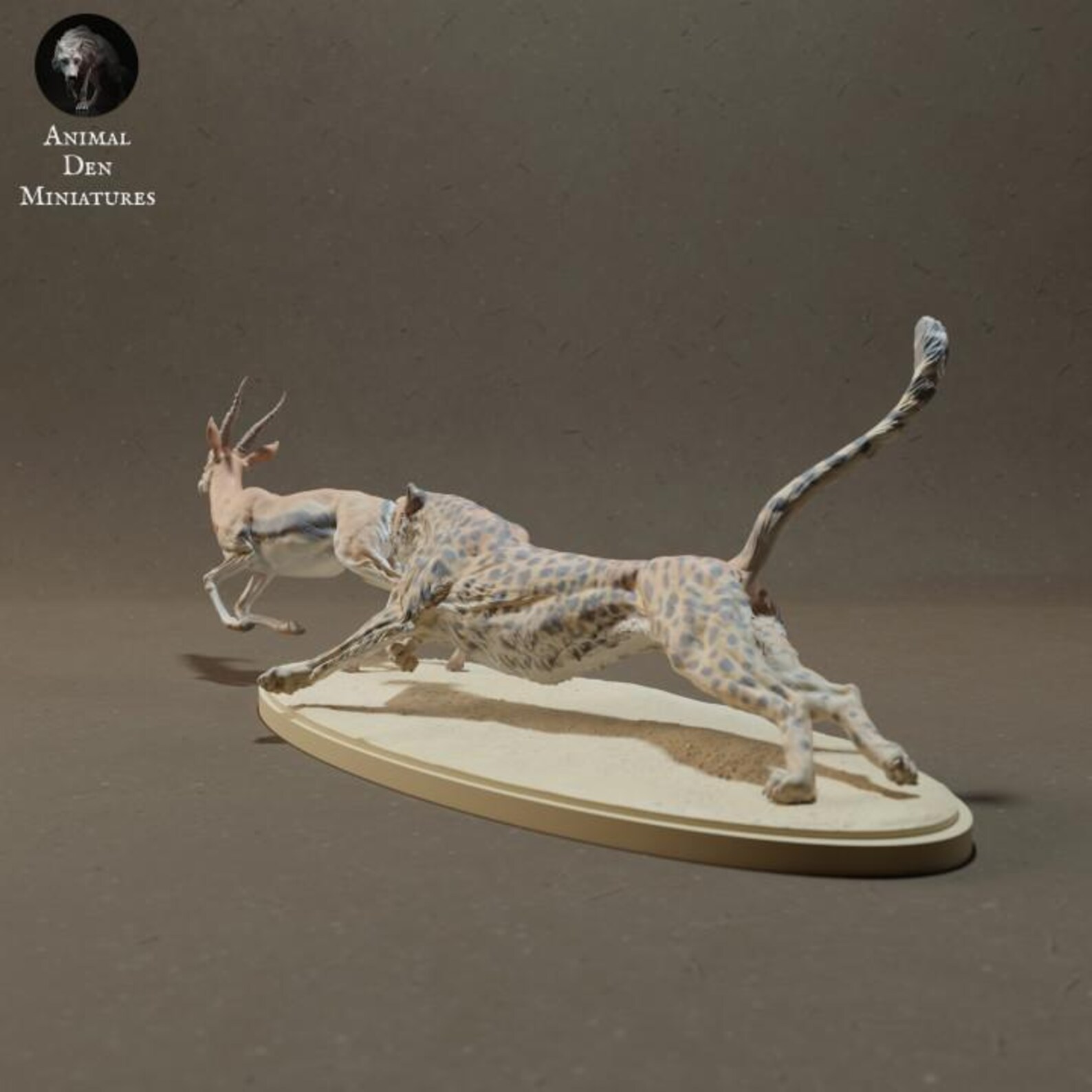 Cheetah Hunting Thomson's Gazelle - UNPAINTED 3D Resin Figure - Animal ...
