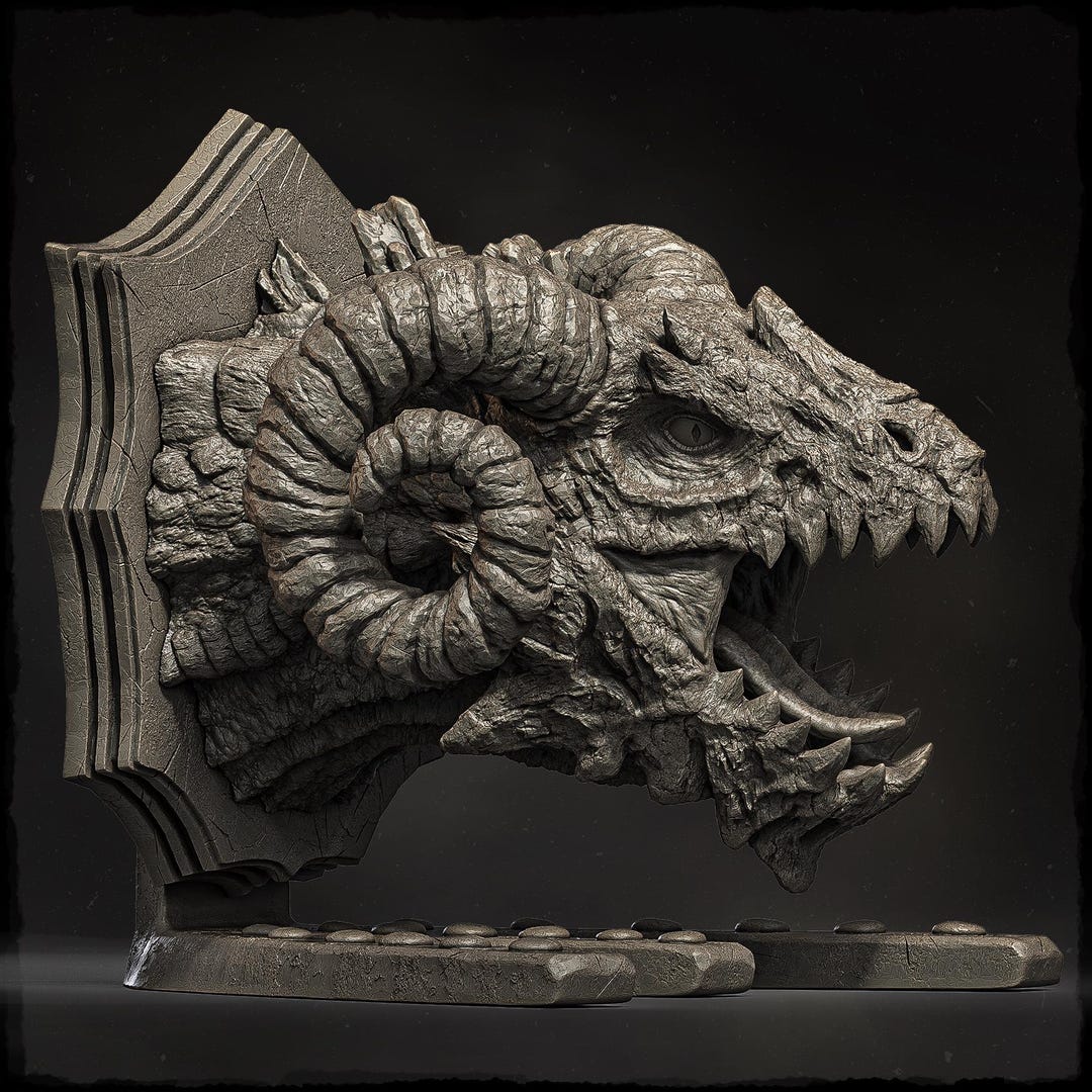 Icelandic Dragon (head Trophy) - UNPAINTED - Evox Arts - Etsy