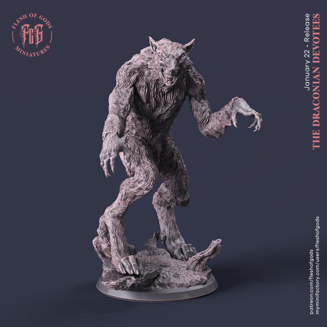 Werewolf - UNPAINTED - Flesh of Gods - Etsy
