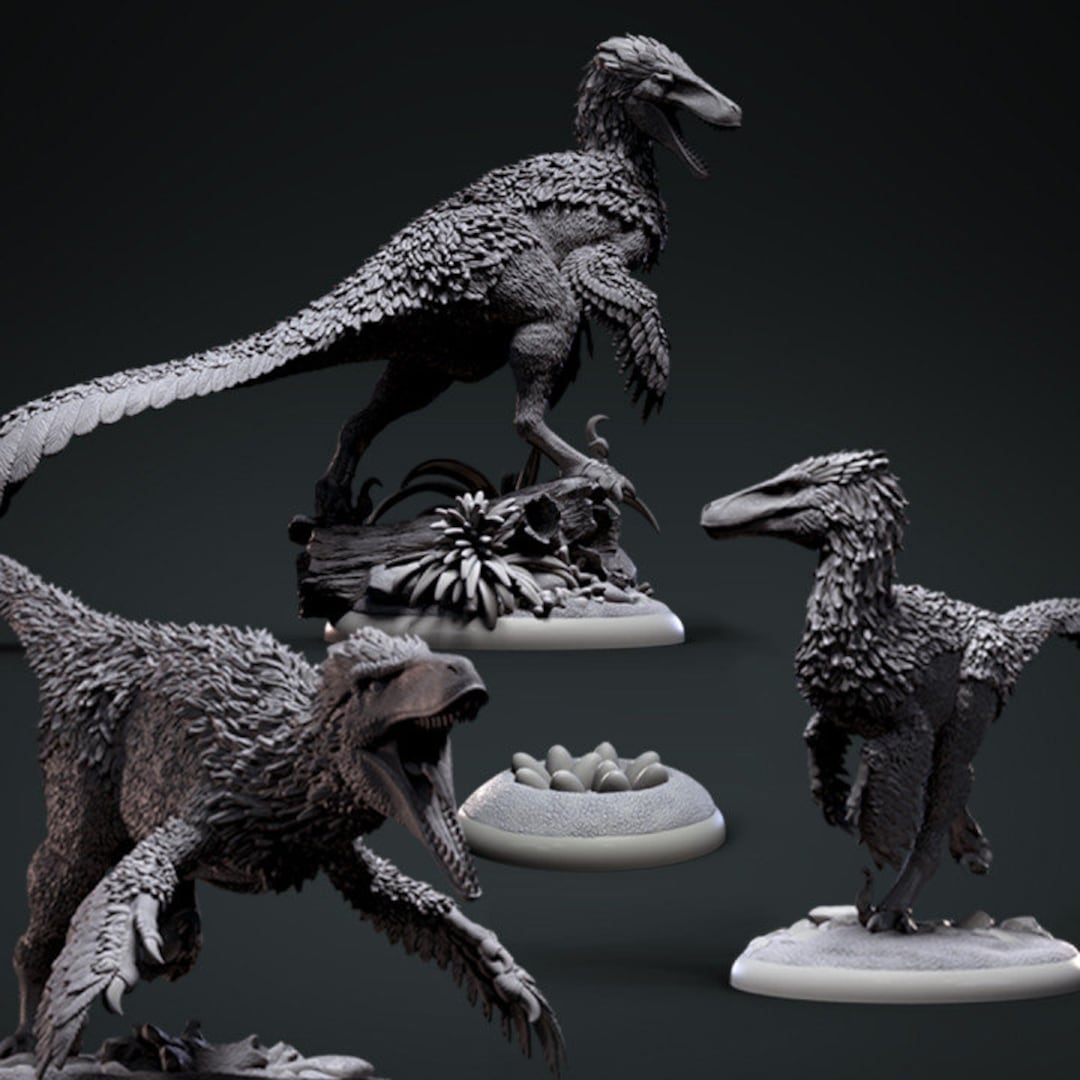 Utahraptor Feathered Primitive War UNPAINTED Clynche Art - Etsy