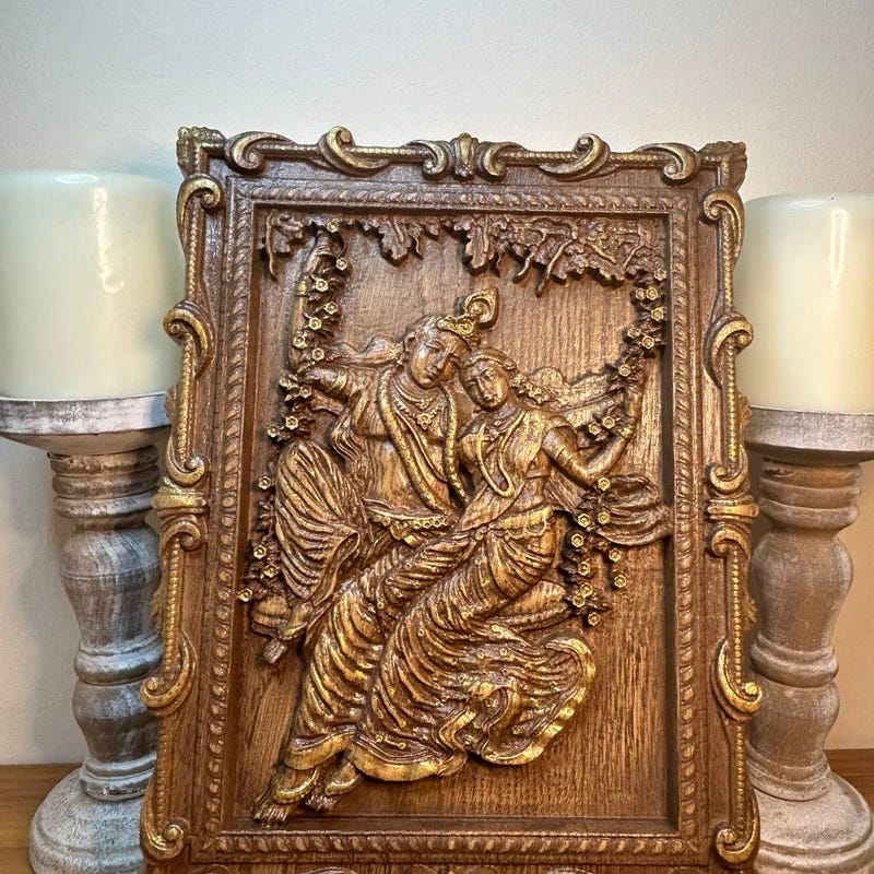 Carved Wooden Indian Plaques - Etsy UK