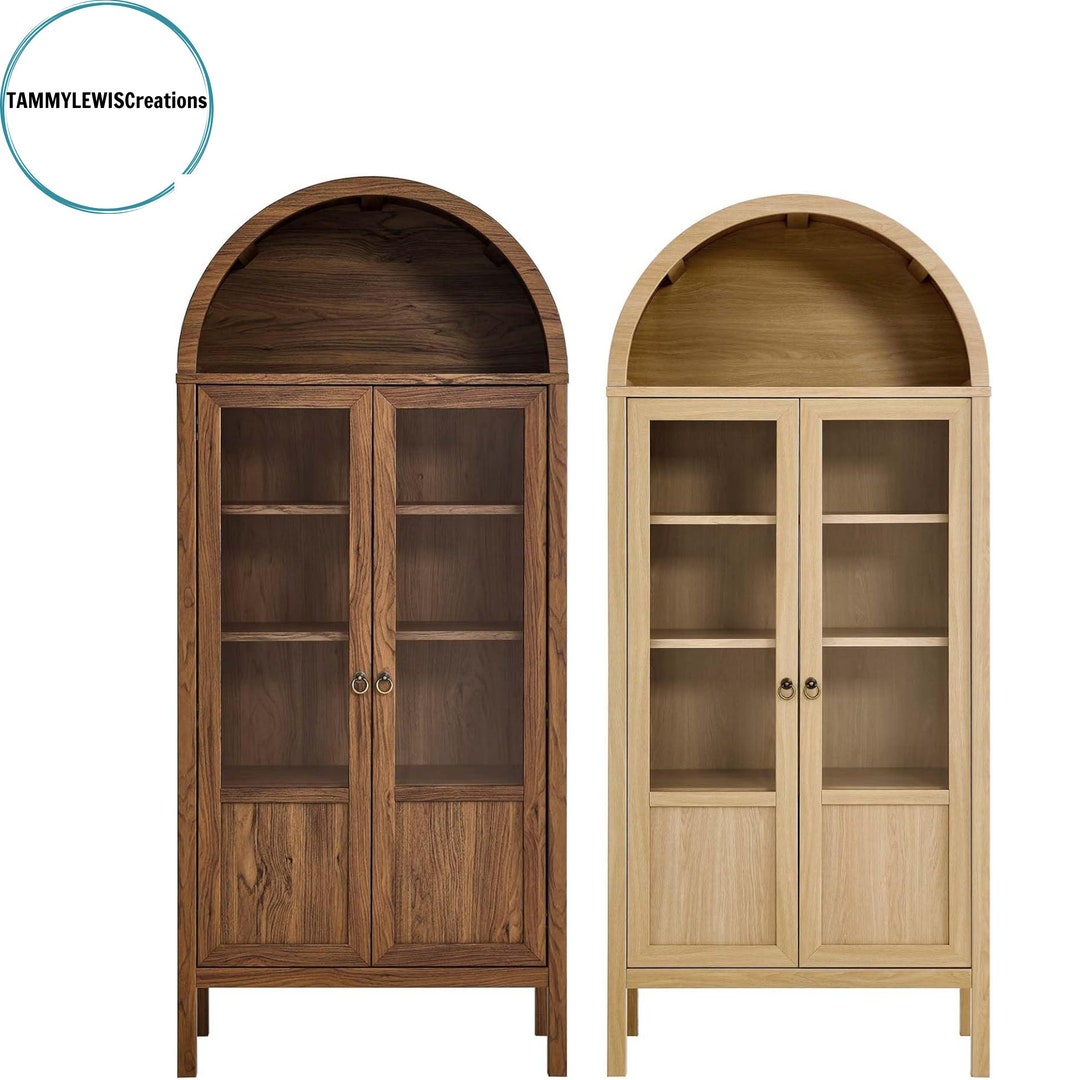Arched Tall Storage Display Cabinet - Etsy