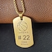 Large Dog Tag With a Basketball, School, Number and Name Necklace - Etsy