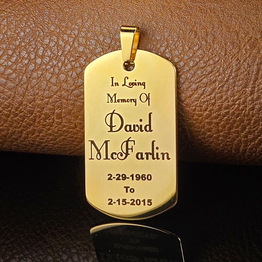 In Loving Memory Dog Tag Necklace - Etsy