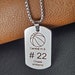 Large Dog Tag With a Basketball, School, Number and Name Necklace - Etsy