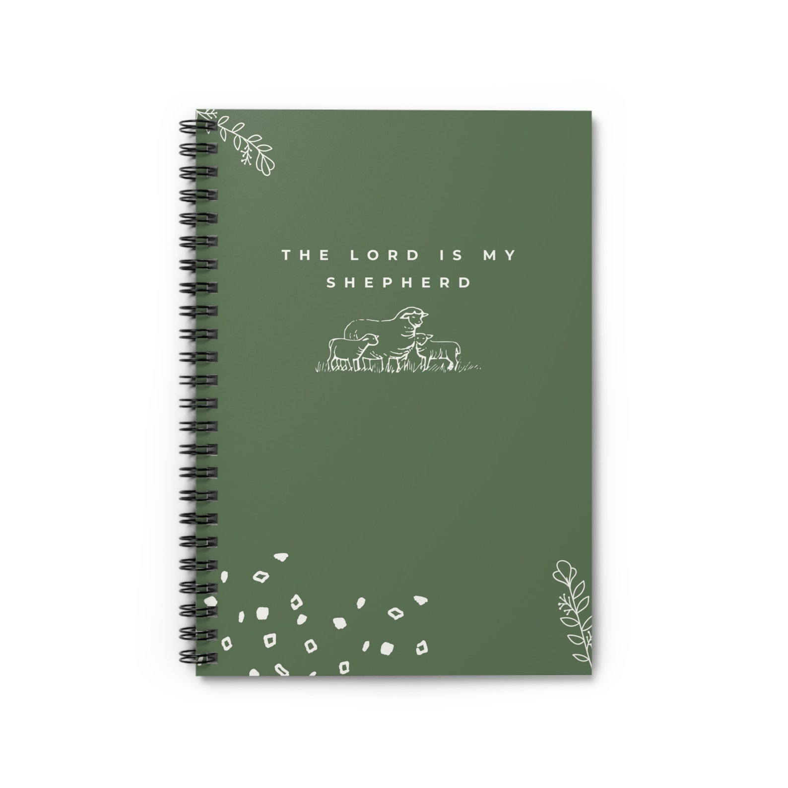 The Lord is My Shepherd Notebook, Green Spiral Notebook, Jesus Notes ...
