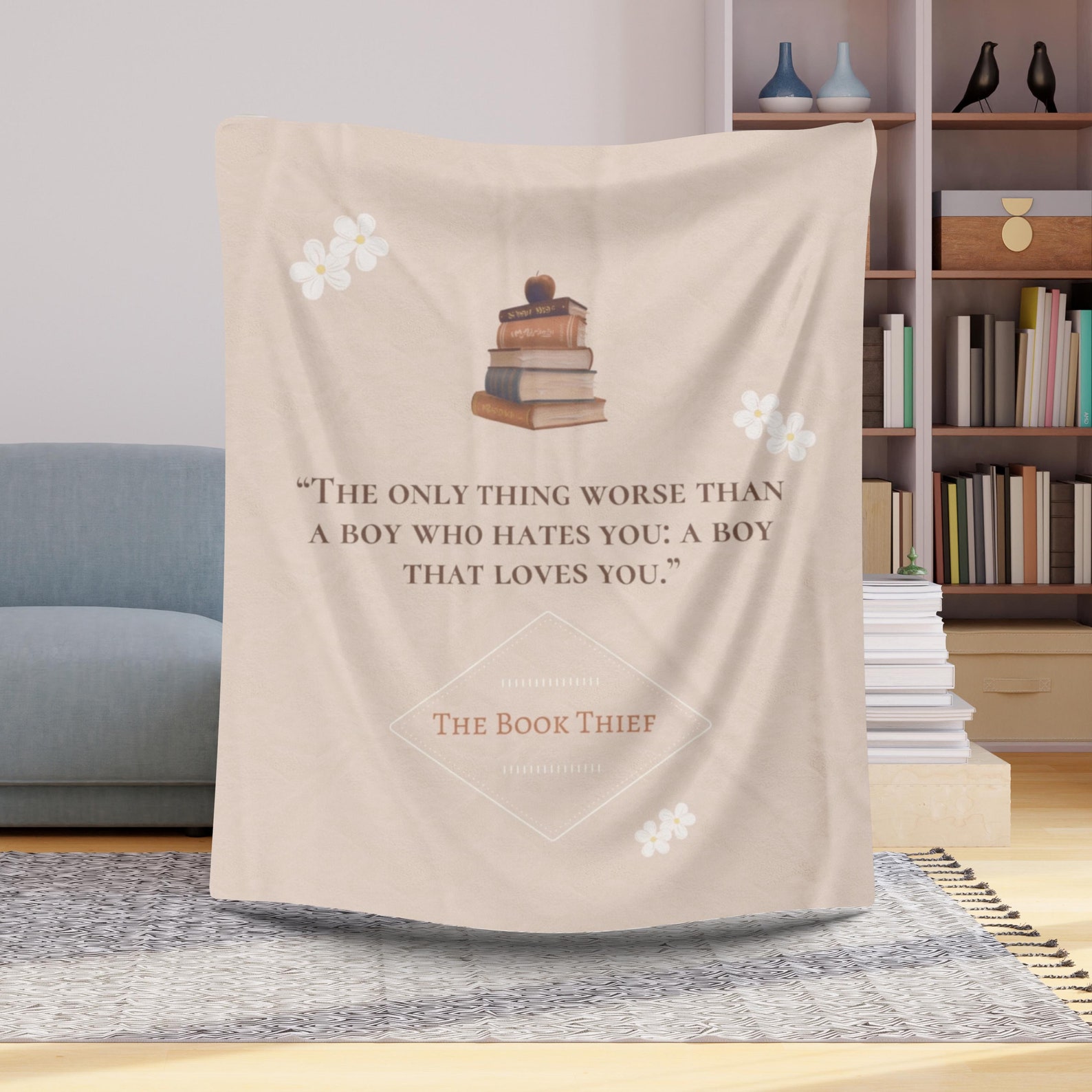 The Book Thief Blanket, Book Lover Blanket, Bookworm Gift, Litarary ...