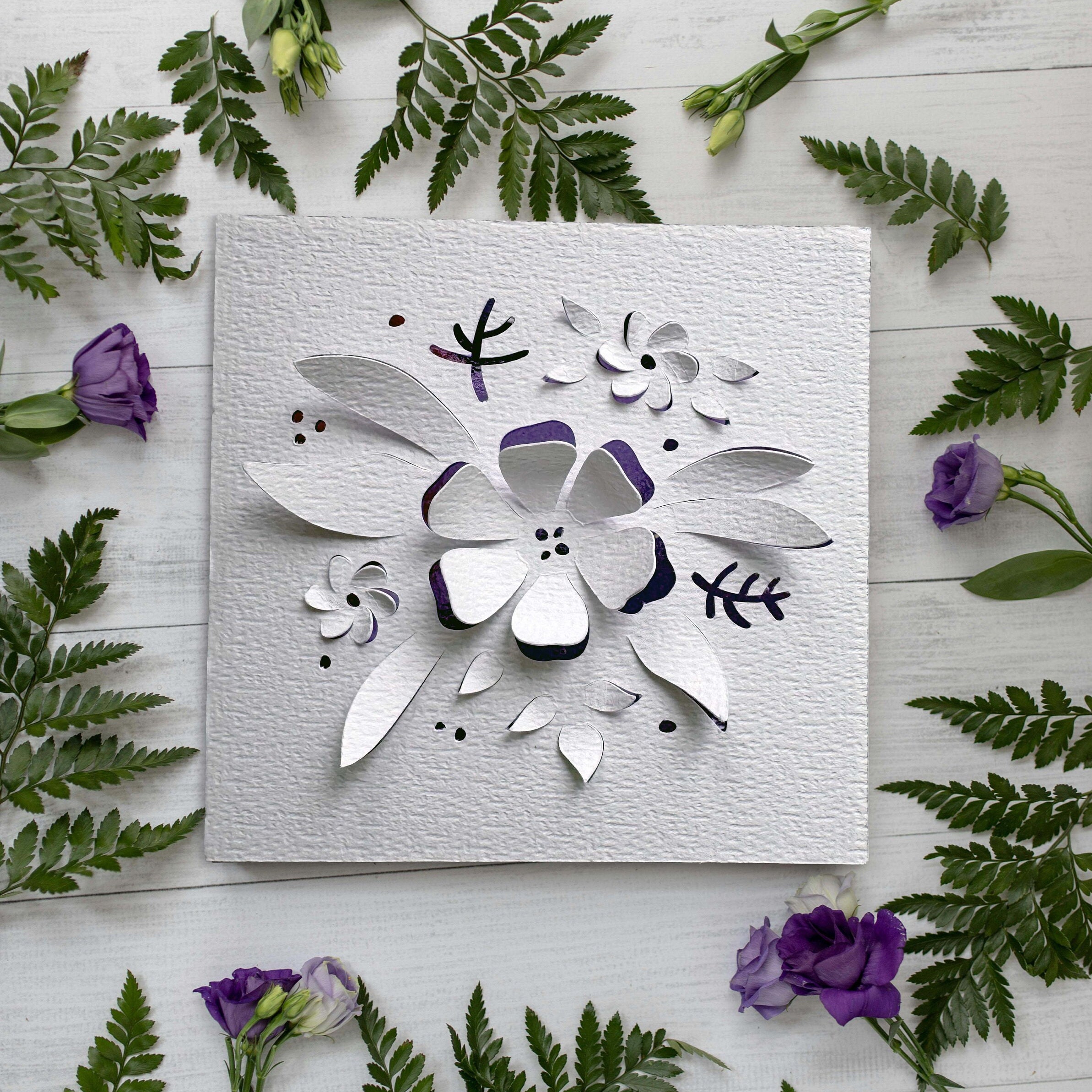 NEW SVG Digital Template: “flower Bouquet Card”, DIY Greeting Card ...