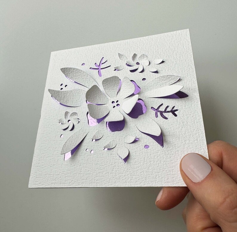 NEW SVG Digital Template: “flower Bouquet Card”, DIY Greeting Card ...