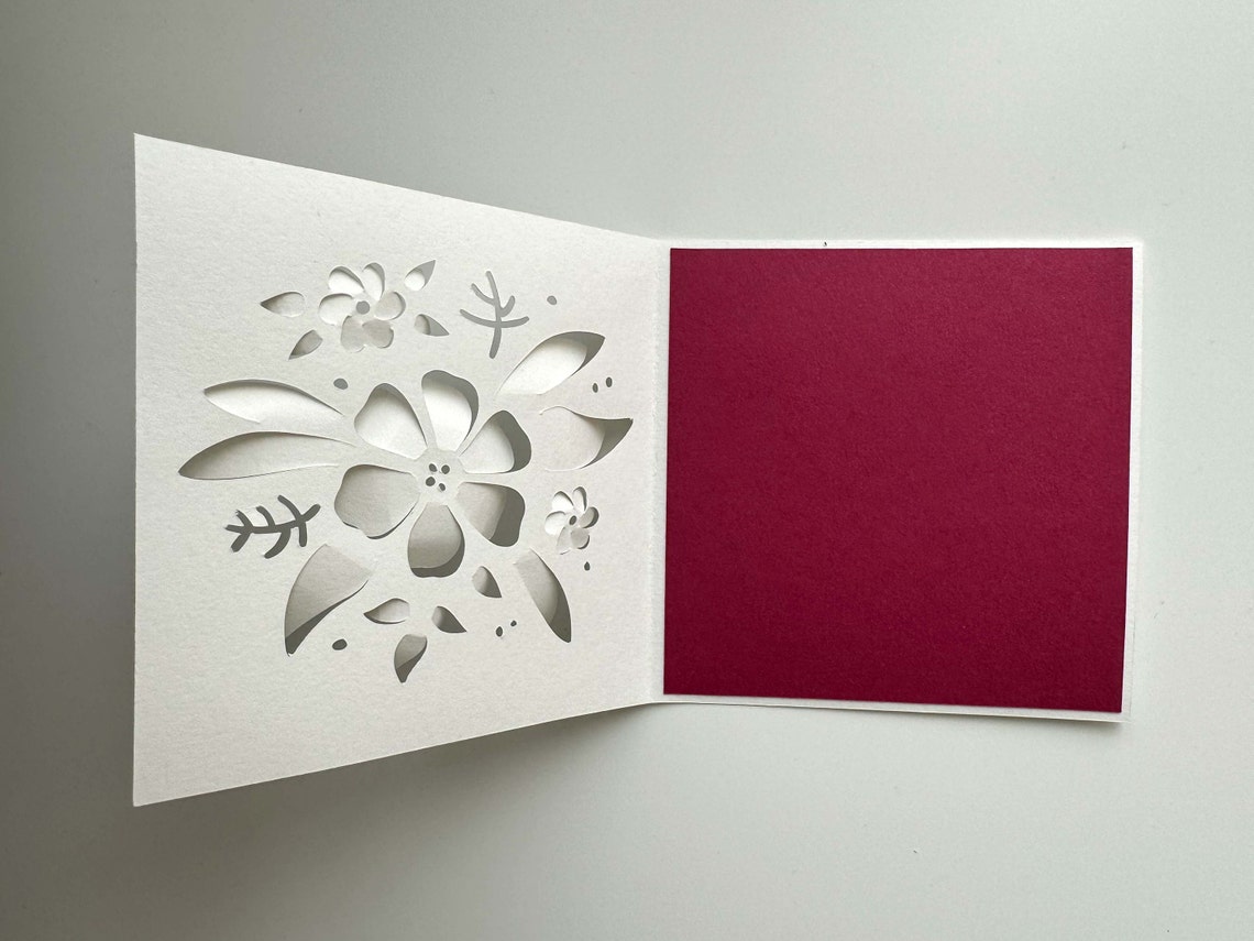 NEW SVG Digital Template: “flower Bouquet Card”, DIY Greeting Card ...