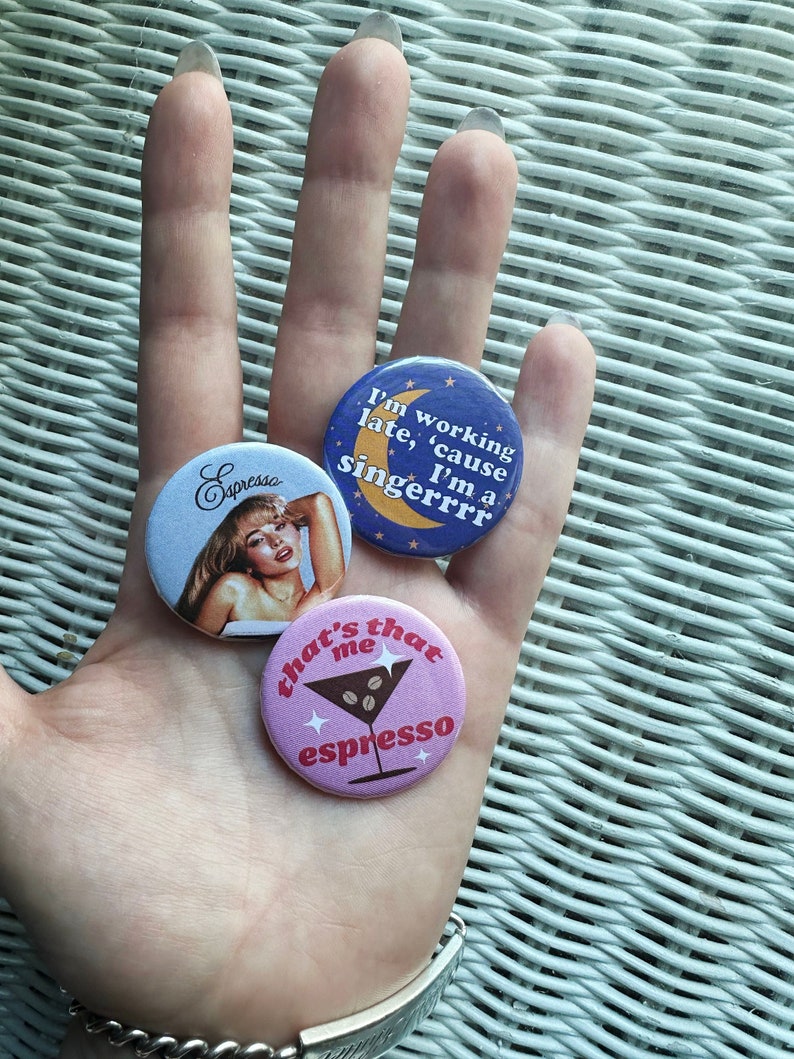 Sabrina Carpenter Espresso Button Pin Trio - Etsy