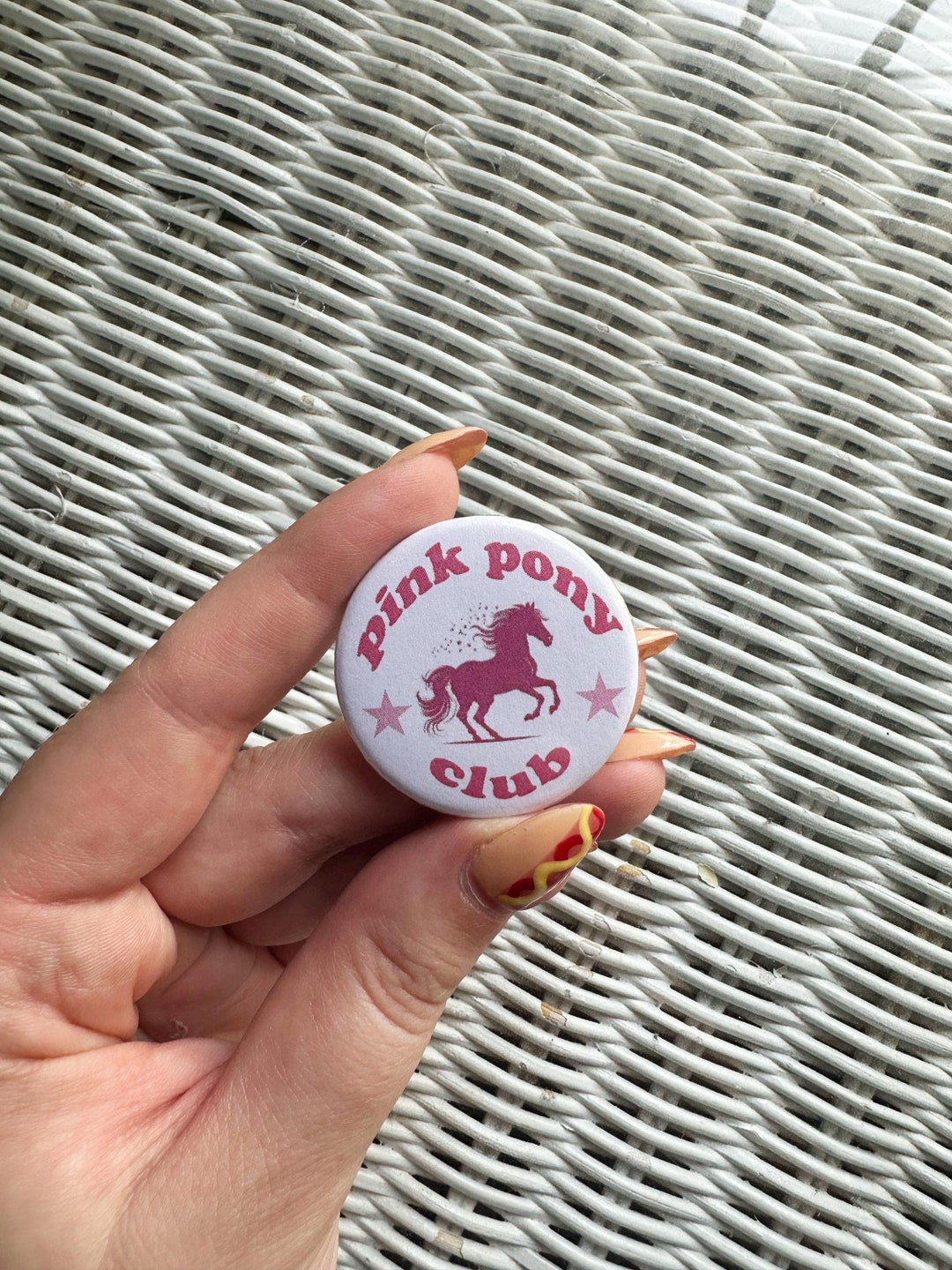 Chappell Roan Pink Pony Club Button Pin - Etsy