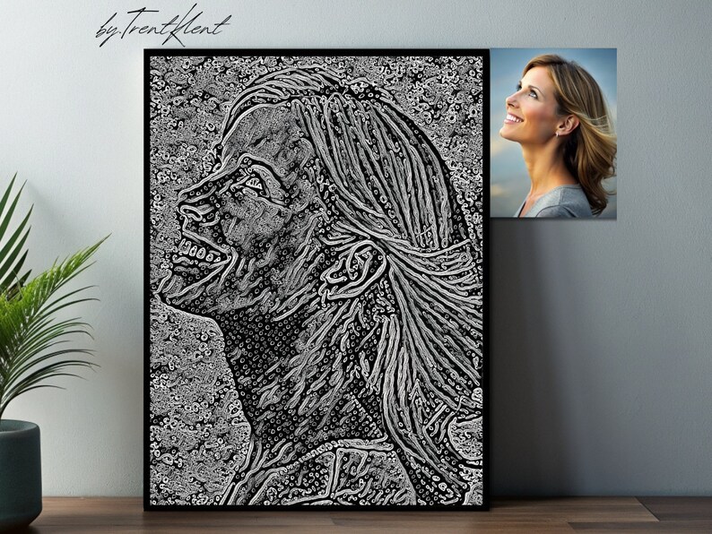 Custom Portrait From Photo, Digital Print, Portrait Poster, Custom ...