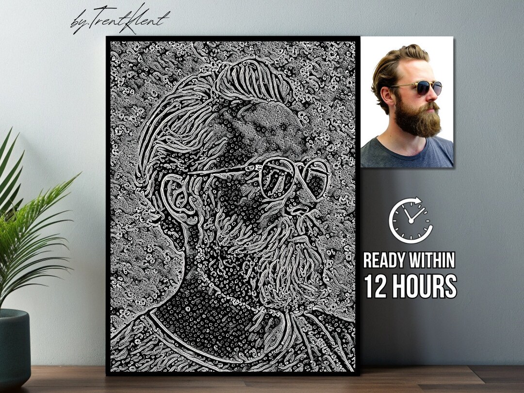 Custom Portrait From Photo, Digital Print, Portrait Poster, Custom ...