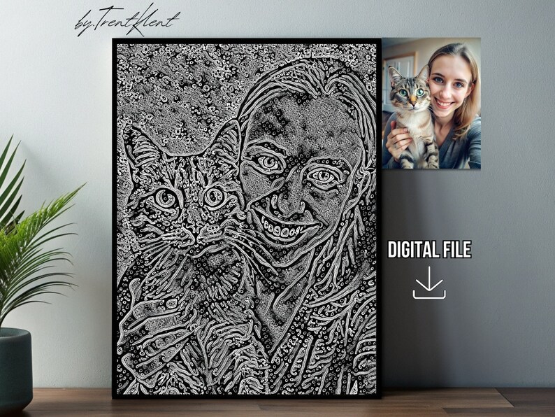 Custom Portrait From Photo, Digital Print, Portrait Poster, Custom ...